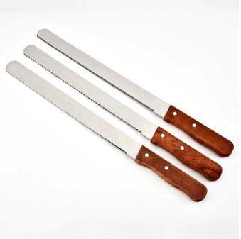 8/10/12 Inch Serrated Knife Stainless Steel Knife For Carving Wooden H ...
